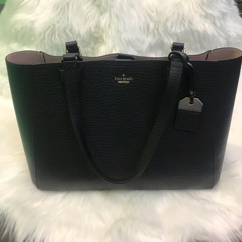 Kate Spade Classic Leather Tote With Pink Interior - Gem